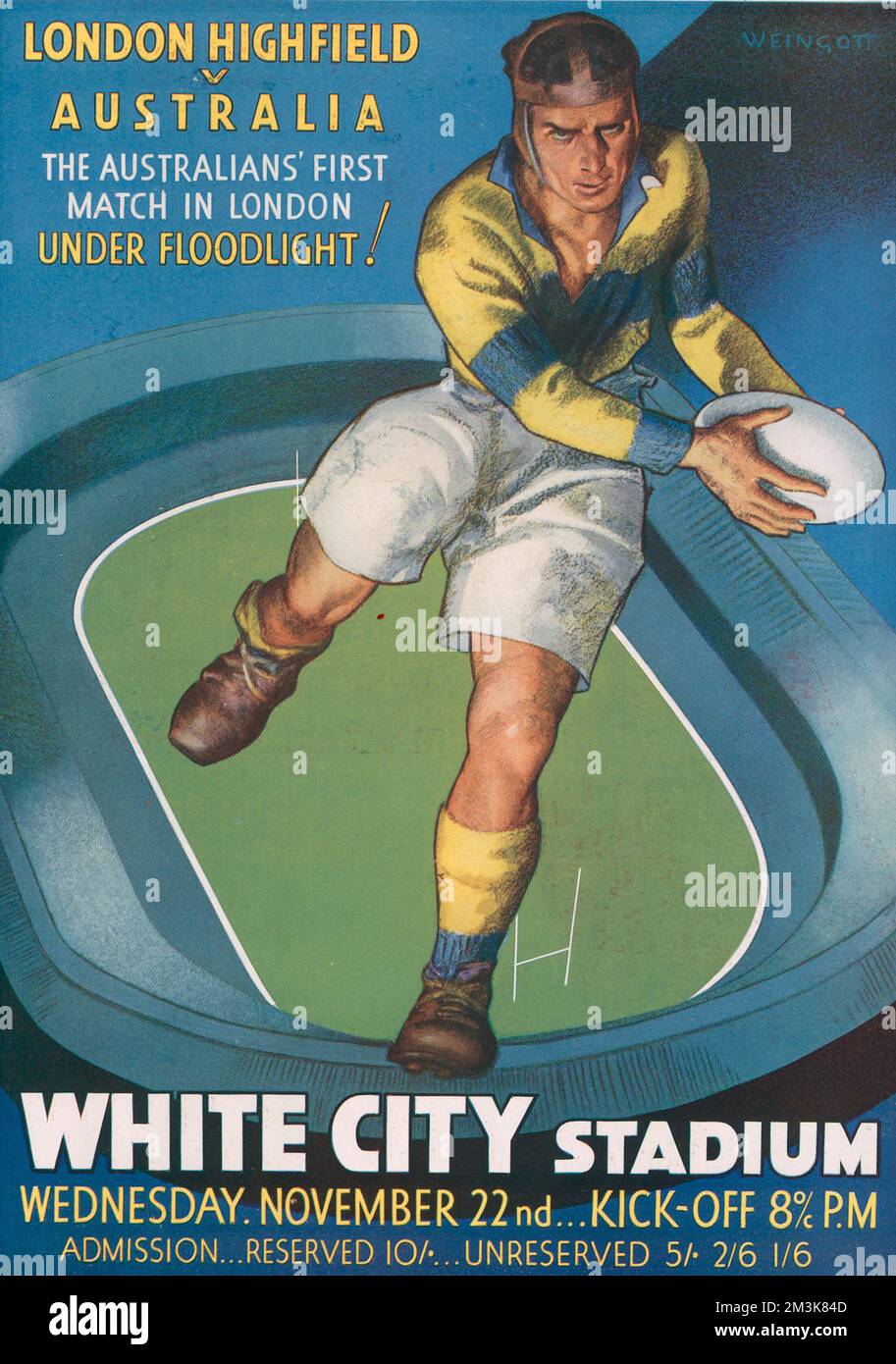 London Highfield v. Australia rugby advertisement Stock Photo - Alamy
