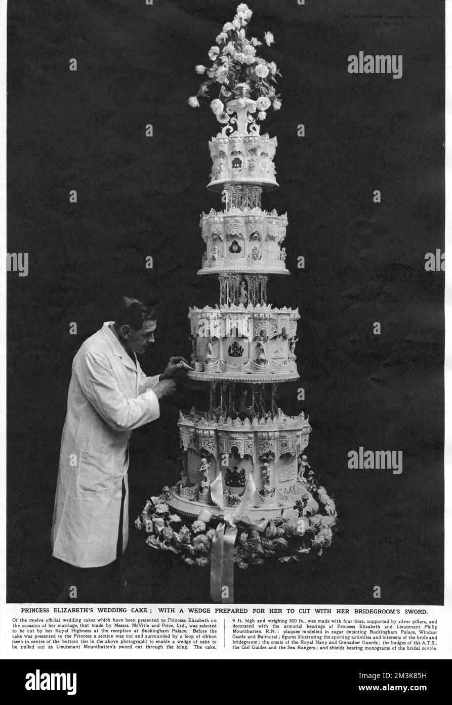 Queen Elizabeth's wedding cake Stock Photo - Alamy