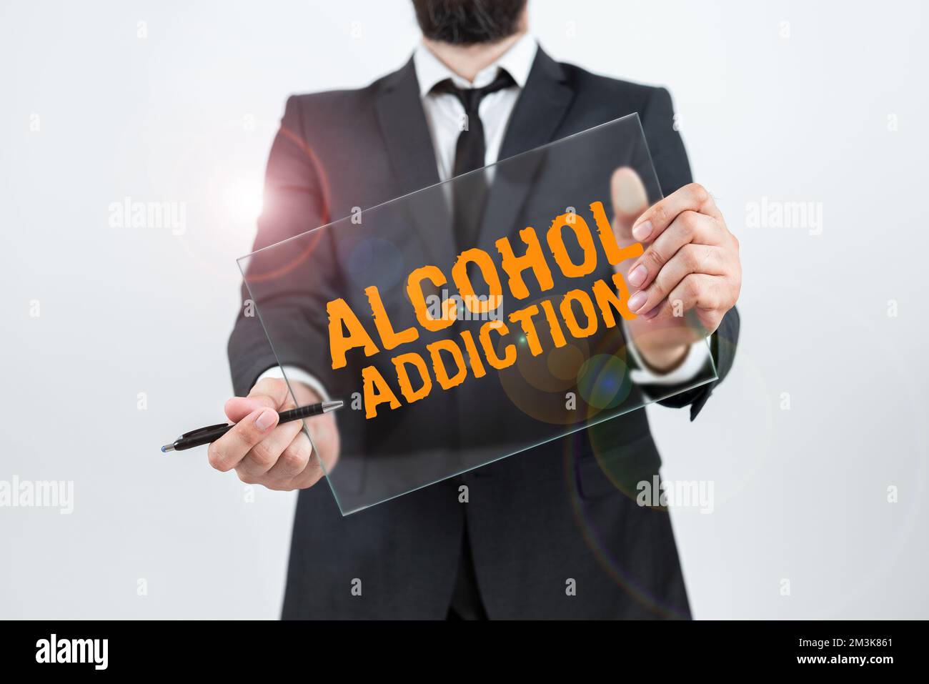 Text sign showing Alcohol Addiction. Word for characterized by frequent ...
