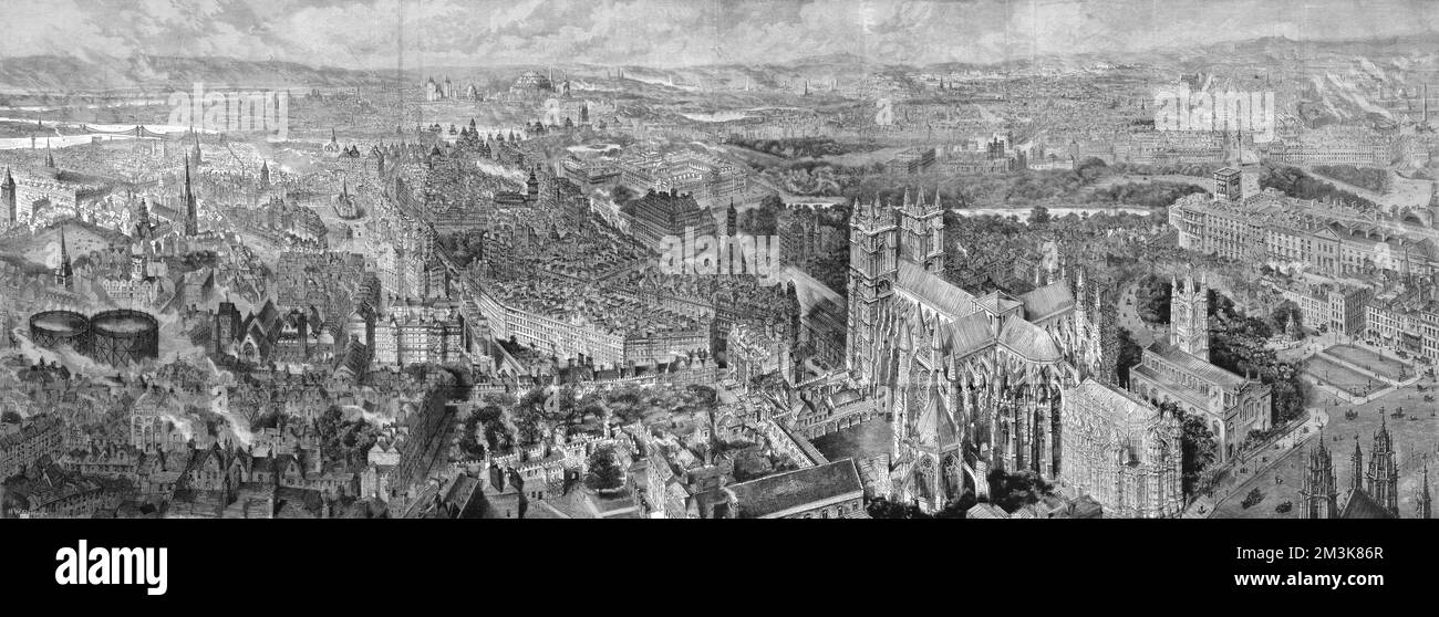 The Graphic's panorama of London's West End from 1889. Date: 21st ...