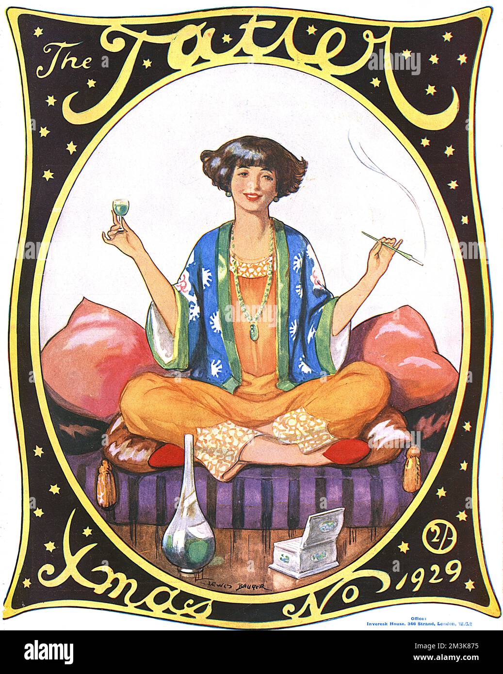 The Tatler Xmas no. 1929 front cover by Lewis Baumer Stock Photo - Alamy
