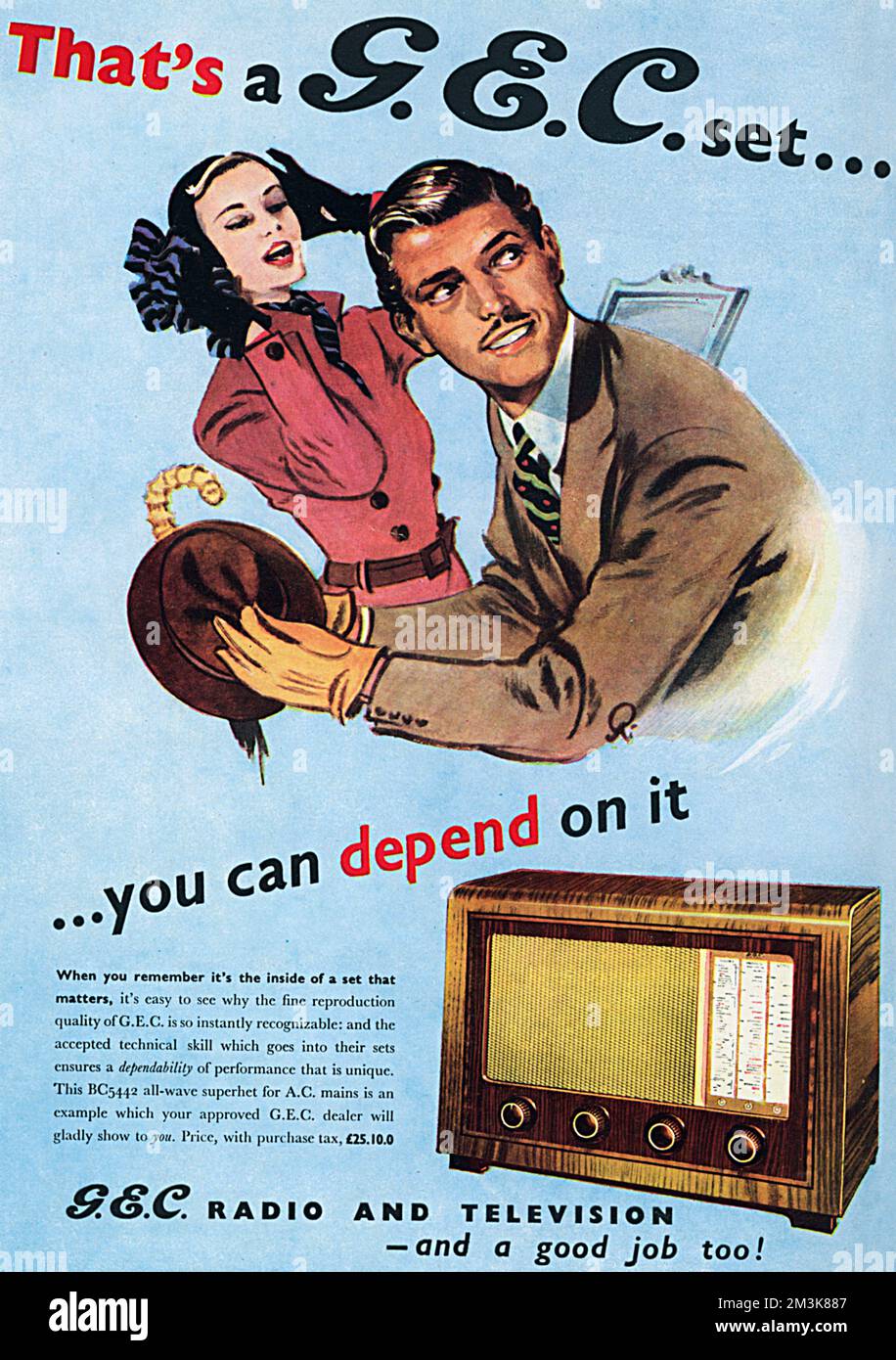 An advertisement for G. E. C. radios Stock Photo - Alamy