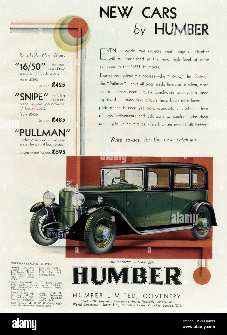 1930 humber car hi-res stock photography and images - Alamy