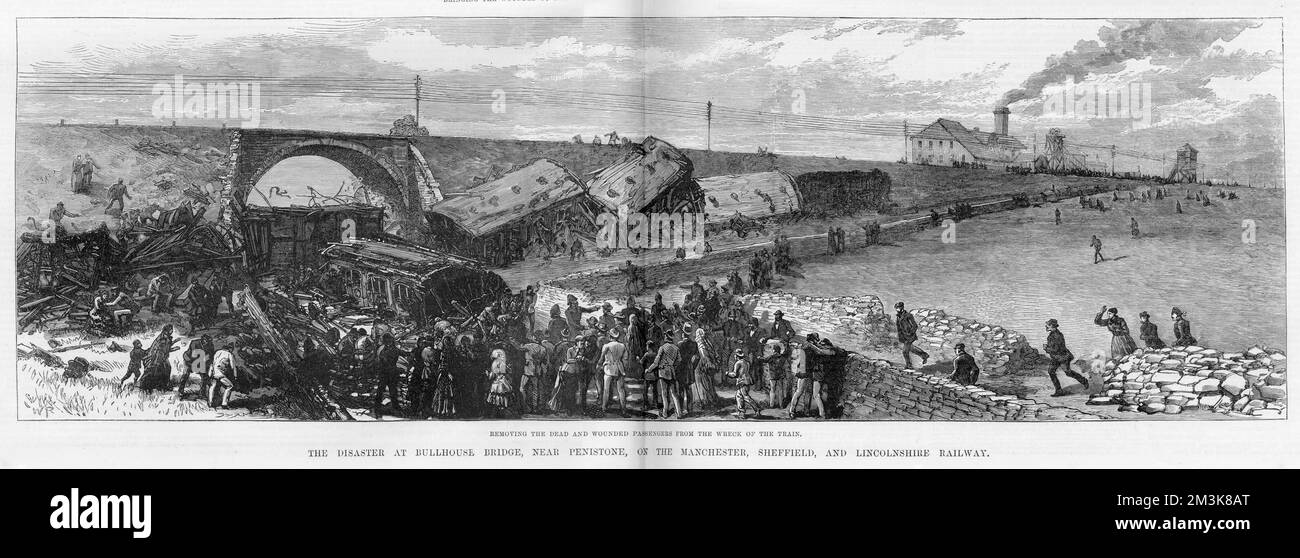 The disaster at Bullhouse Bridge, near Penistone, on the Manchester ...