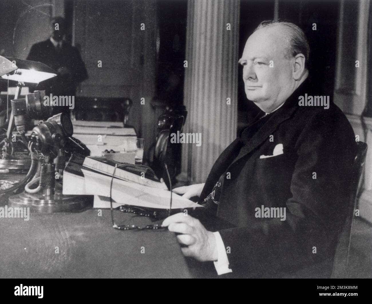 Churchill 1945 broadcast hi-res stock photography and images - Alamy