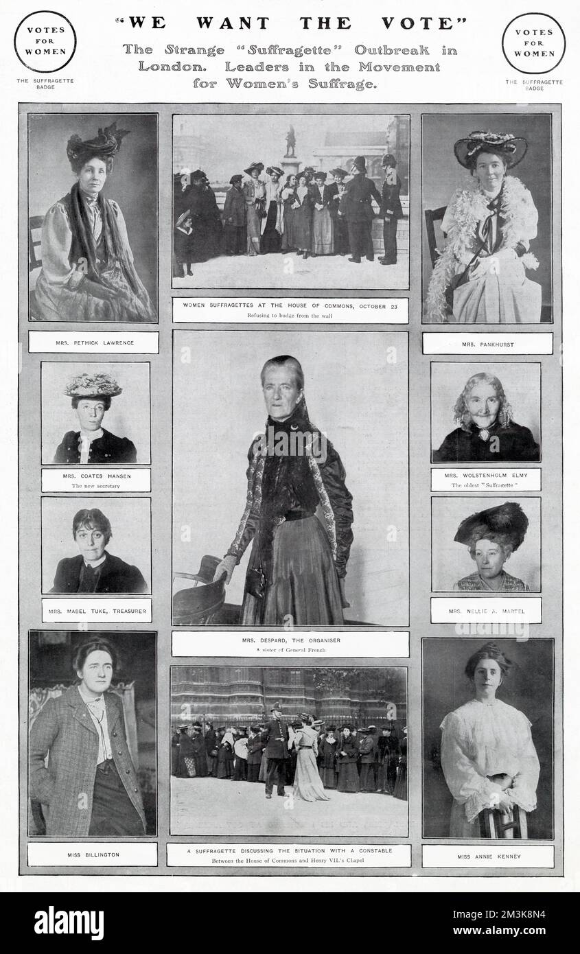 Leaders in Movement for Women's Suffrage 1906 Stock Photo - Alamy