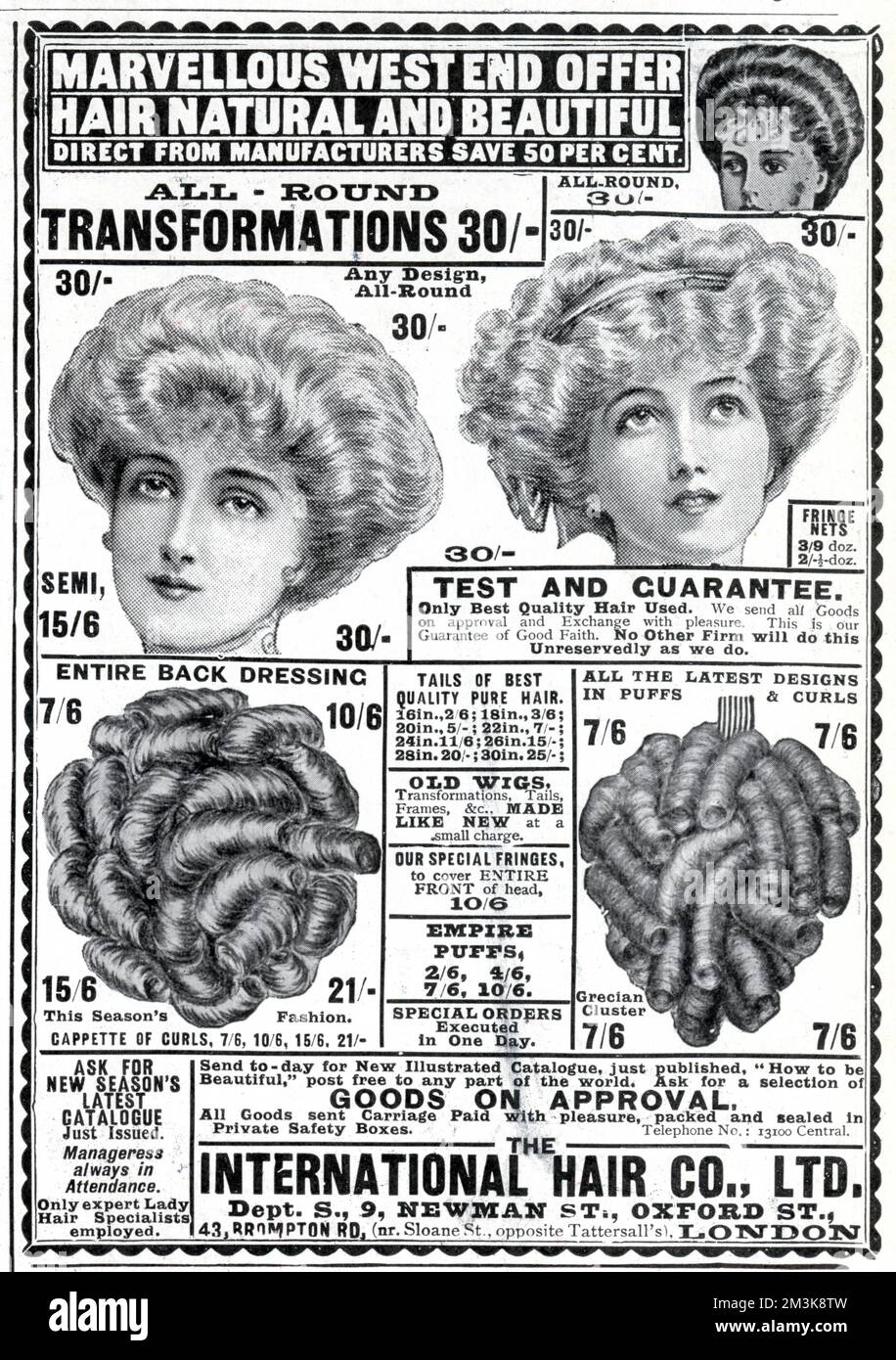Latest transformation in wiglets for women. Date: 1910 Stock Photo - Alamy