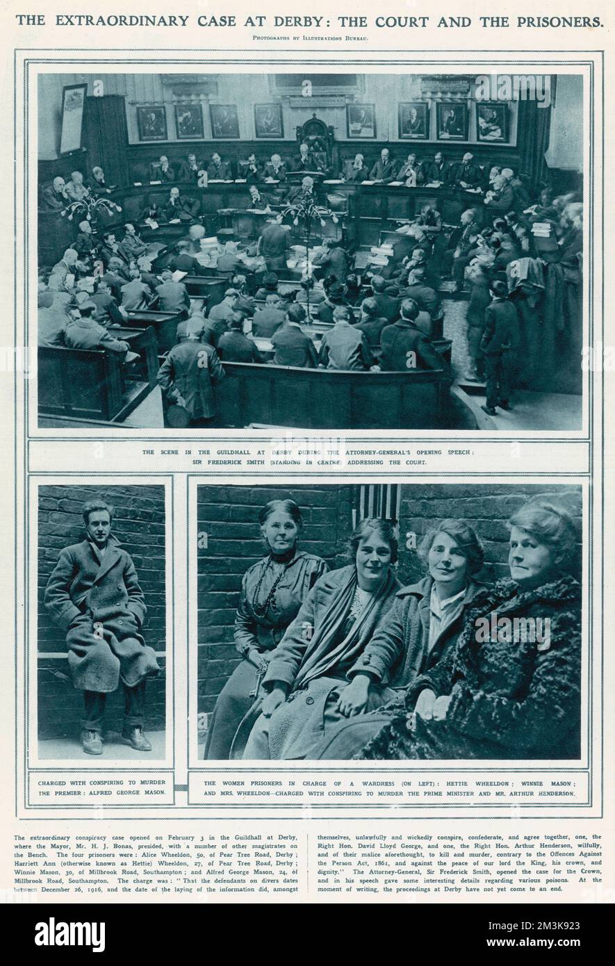 The Guildhall, Derby during the conspiracy case trial of Alfred George ...