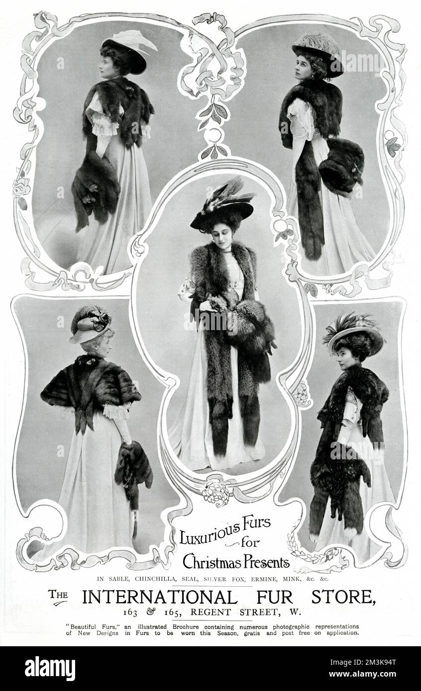 Advert for International Fur Store 1907 Stock Photo - Alamy