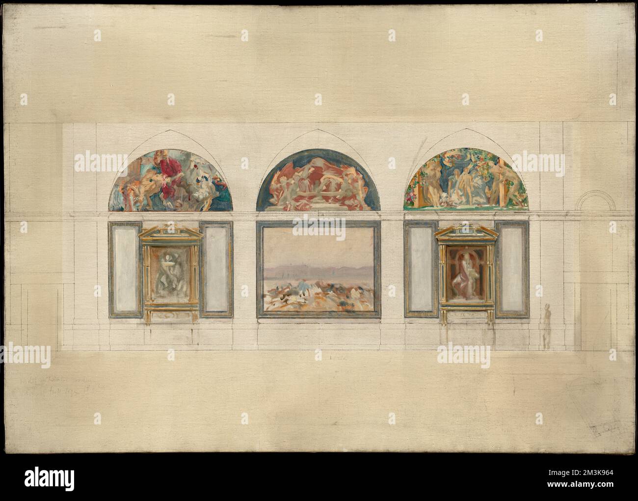 Original designs for the decoration at Boston Library , Religion ...
