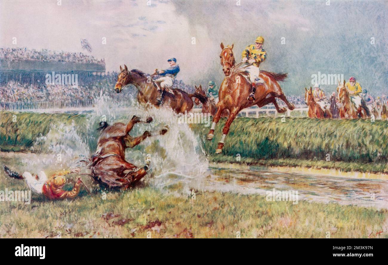 Horse and jockey take a tumble Stock Photo - Alamy