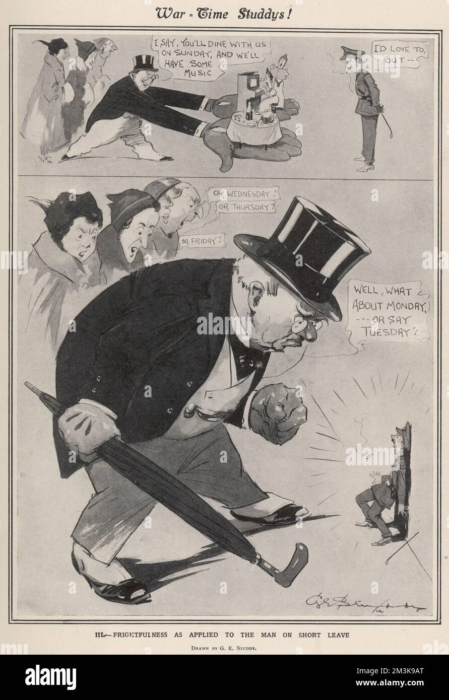 Frightfulness as applied to a man on short leave Stock Photo - Alamy