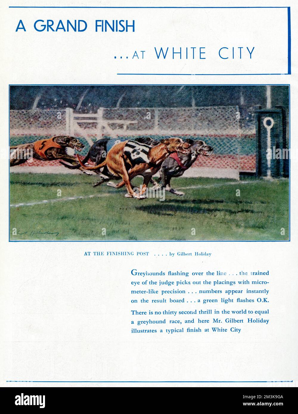 Advert for White City Greyhound Racing 1937 Stock Photo - Alamy