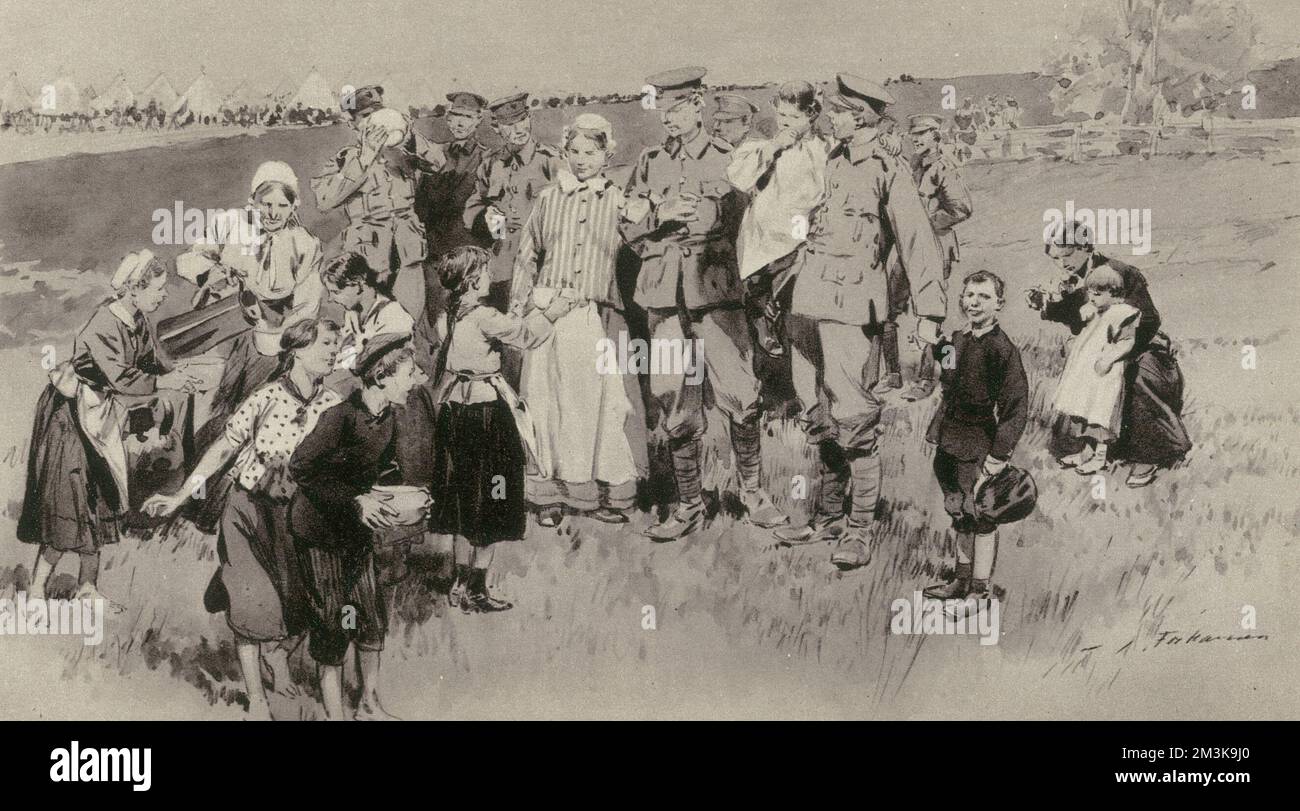 WW1 - Tommy Atkins quite at home in France Stock Photo - Alamy