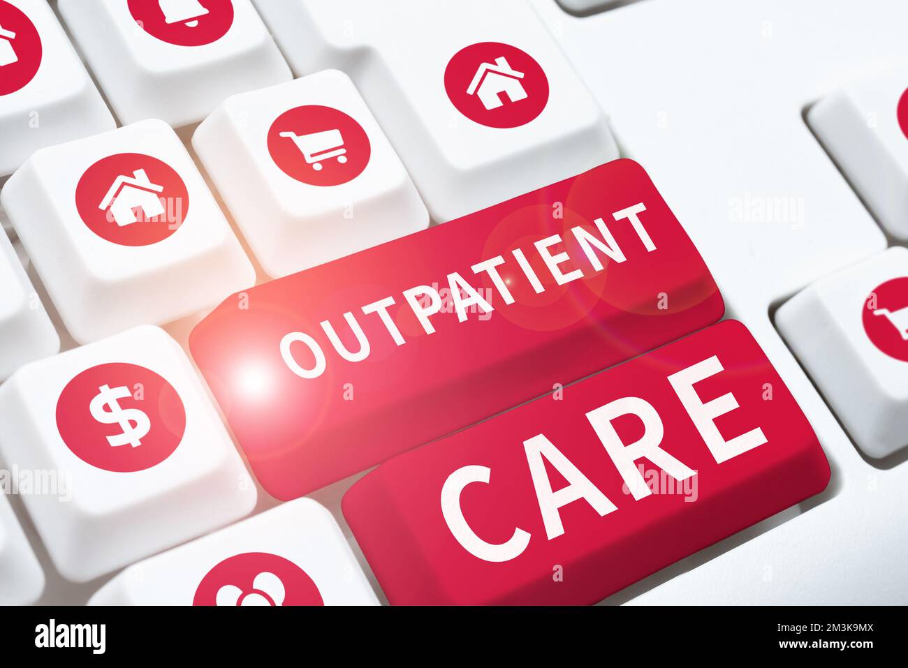 Conceptual caption Outpatient Care. Word Written on the final result of ...