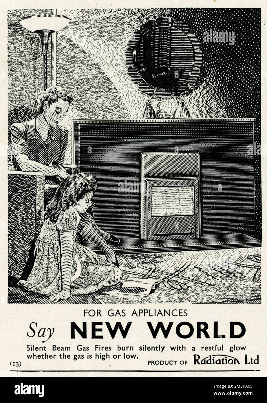 Advert for Radiation gas appliances 1947 Stock Photo - Alamy