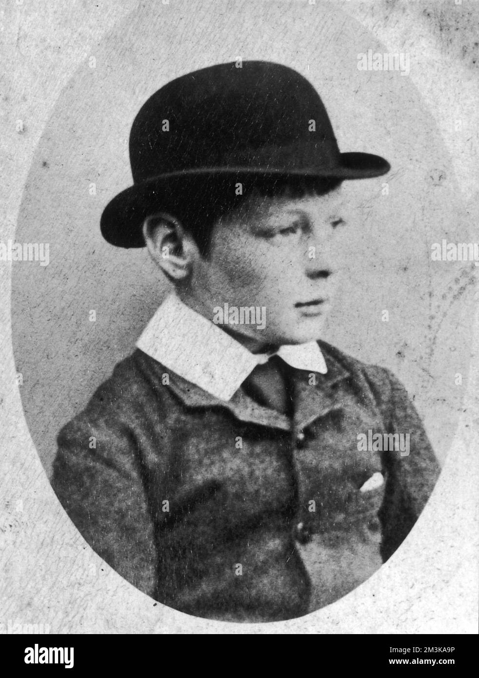 WINSTON CHURCHILL (1874-1965) Pictured as a child and wearing a bowler ...