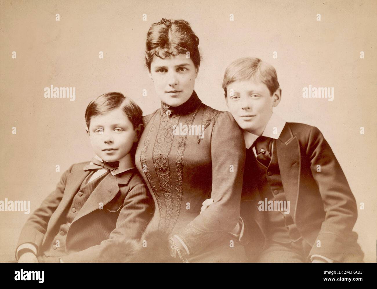 WINSTON CHURCHILL (1874-1965) (right) pictured with his mother, Lady ...