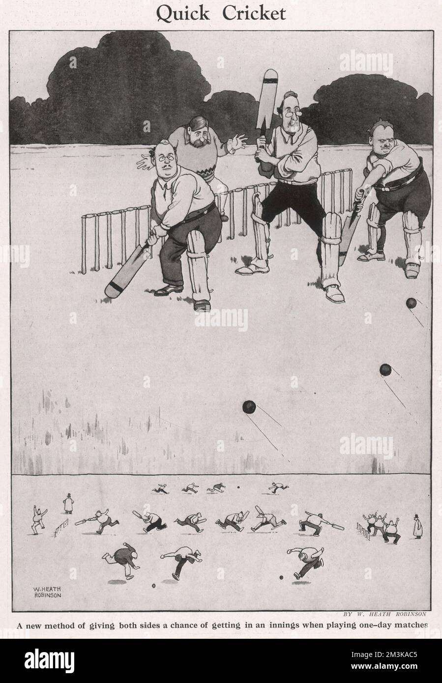 Quick Cricket by William Heath Robinson Stock Photo - Alamy