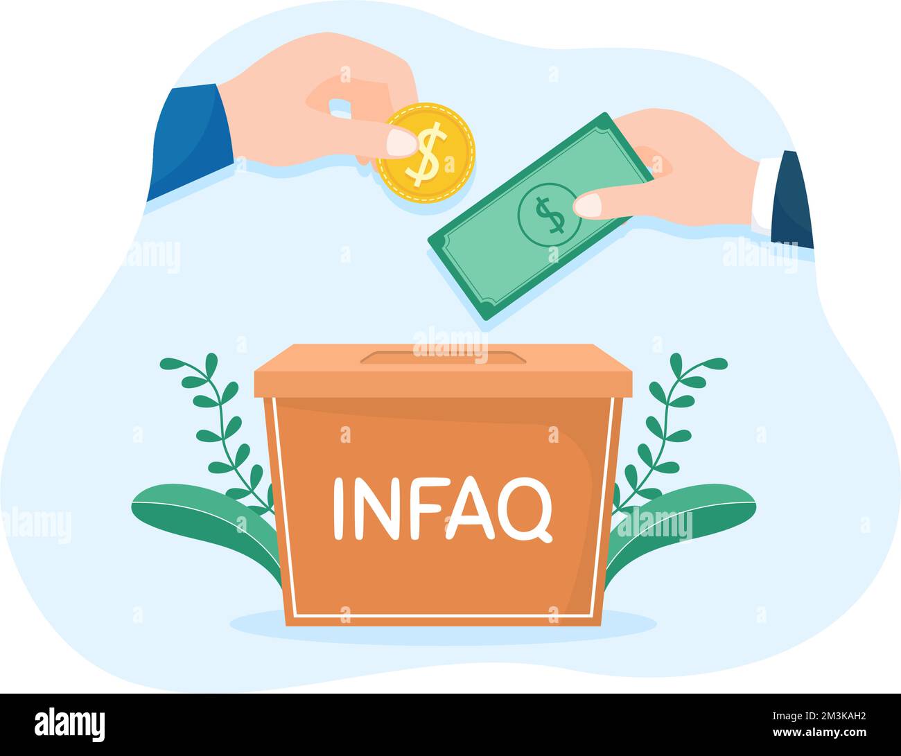 Muslim People Giving Alms, Zakat or Infaq Donation to a Person Who Need ...