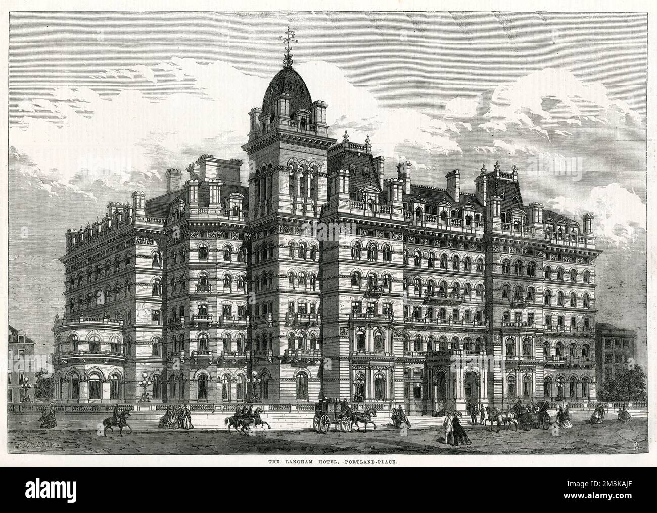 Langham Hotel, London 1865 Stock Photo - Alamy