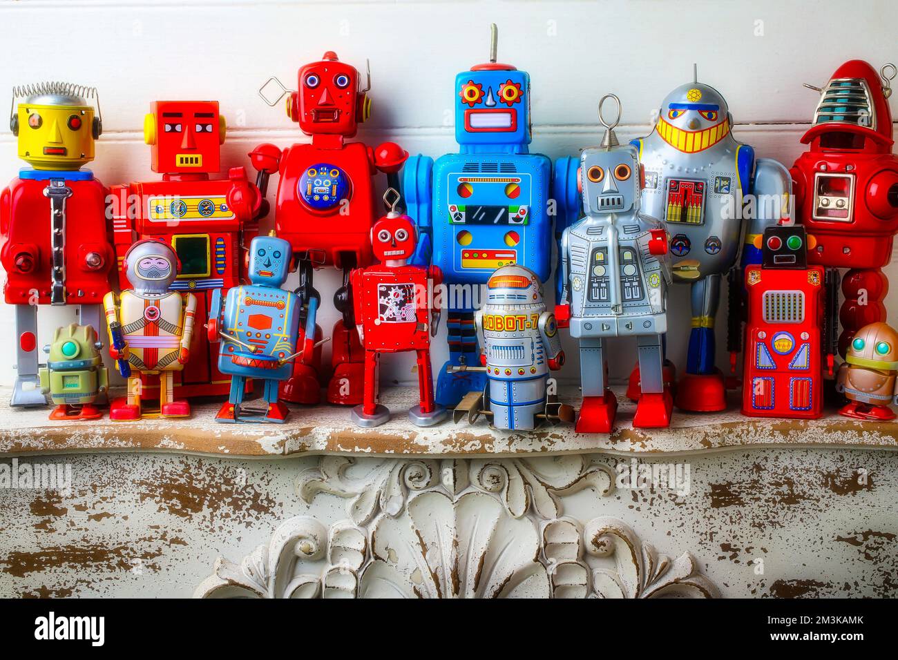 Robots On Shelf Stock Photo - Alamy