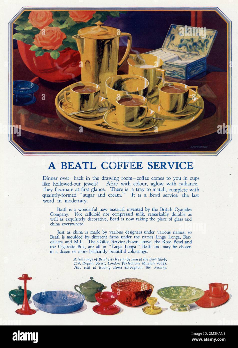 Advert for Beatl coffee service 1930 Stock Photo - Alamy
