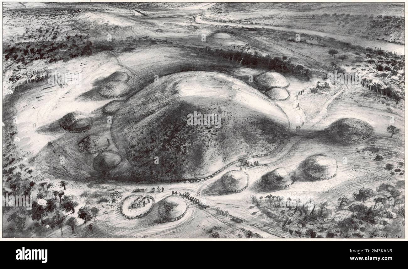 Megalithic burial mound at Knowth Stock Photo - Alamy