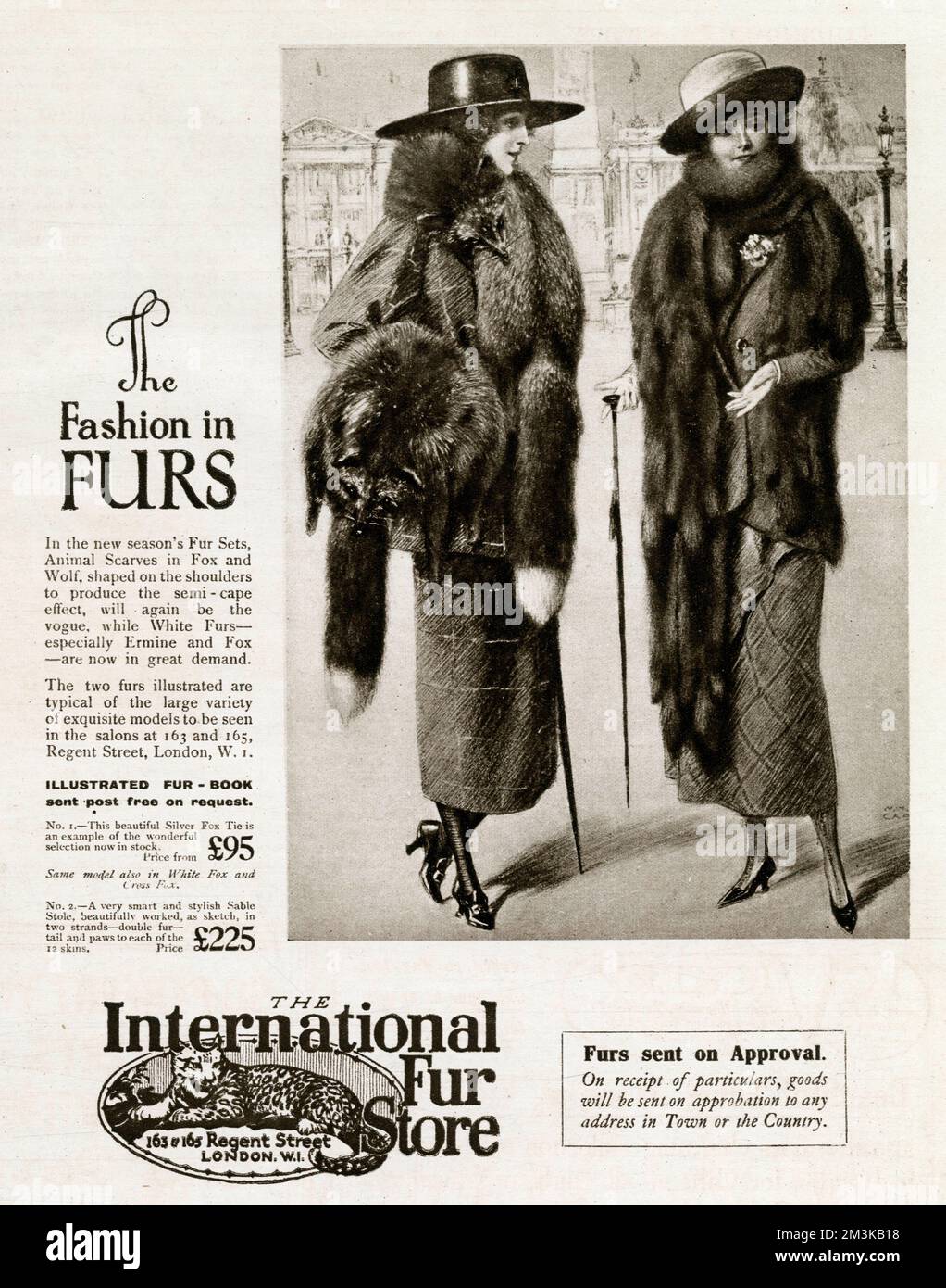 Advert for International Fur Store 1919 Stock Photo - Alamy