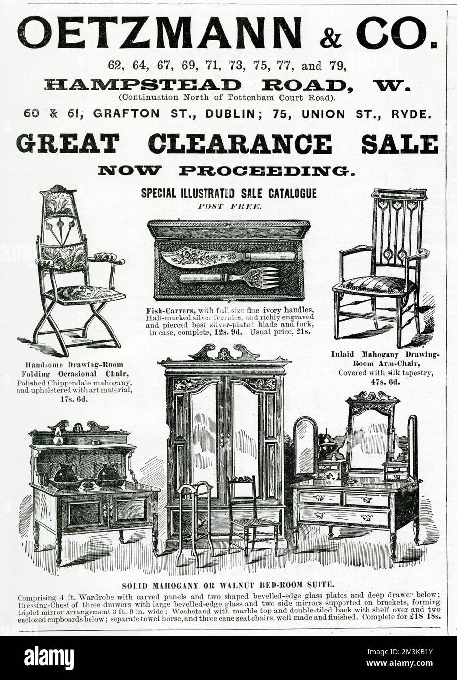 Advert for Oetzmann & Co. Victorian furniture 1900 Stock Photo - Alamy