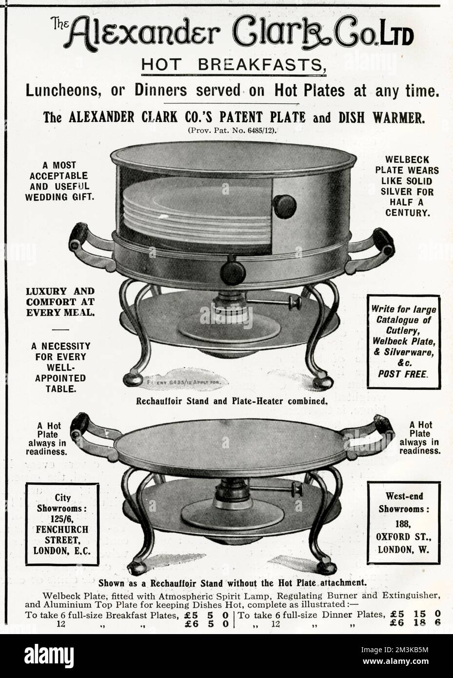 Advert for Alexander Clark, hot plate 1912 Stock Photo - Alamy