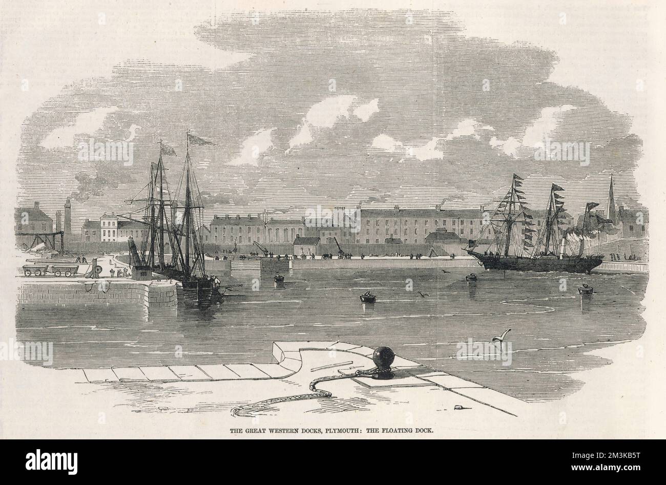 The Great Western Docks at Plymouth, showing the floating dock. Date ...