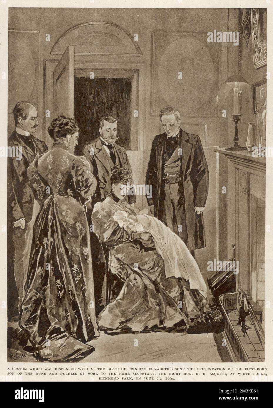 Presentation following the birth of future Edward VIII Stock Photo - Alamy
