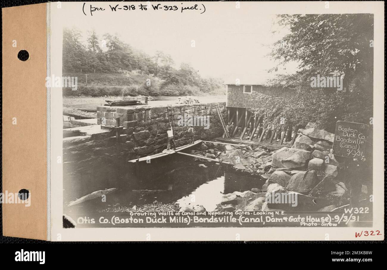 Otis Co. (Boston Duck Mills), canal, dam, and gate house, Bondsville ...