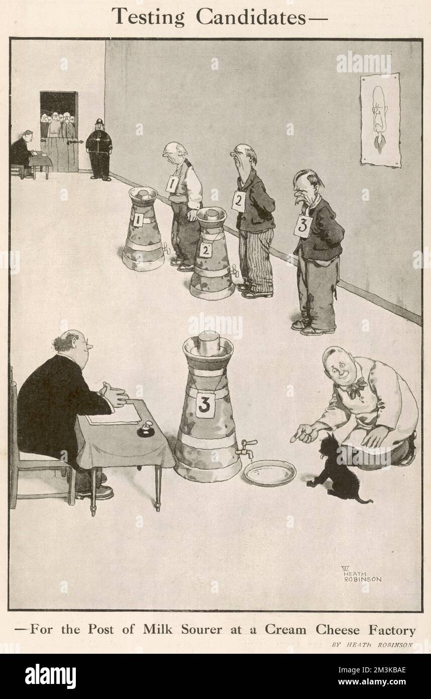 Testing Candidates by William Heath Robinson Stock Photo - Alamy