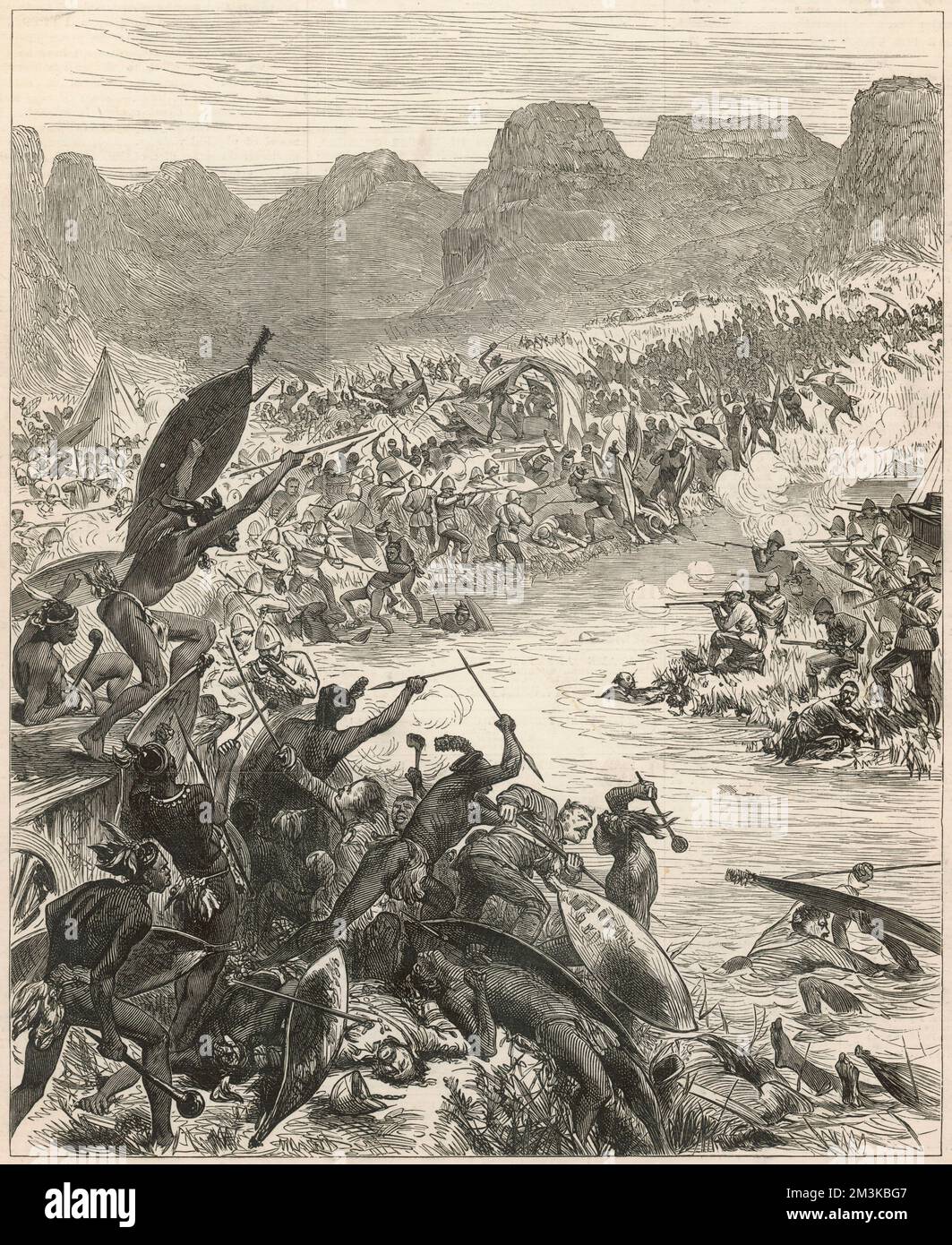 The Zulu War: Attack on an escort of the 80th Regiment Stock Photo - Alamy