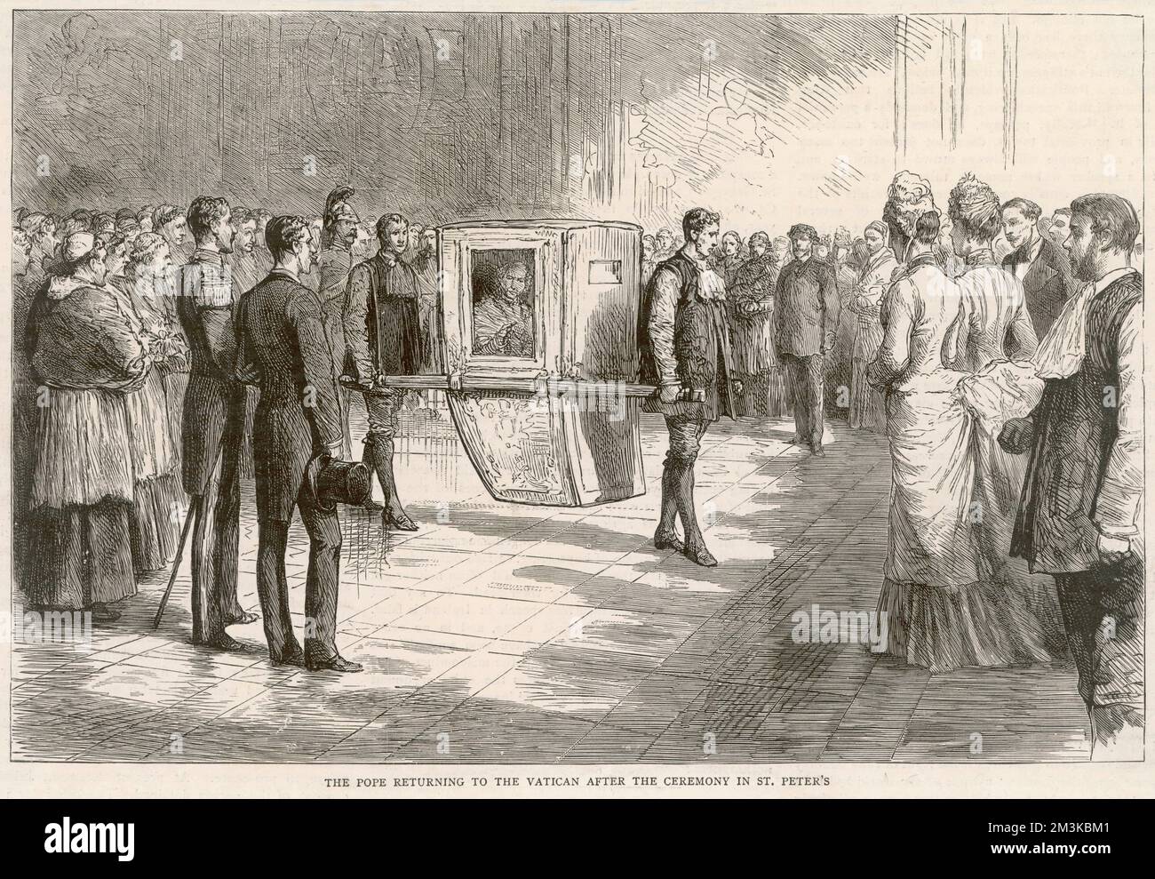 Pope Leo XIII returning to the Vatican in a sedan chair after a ...