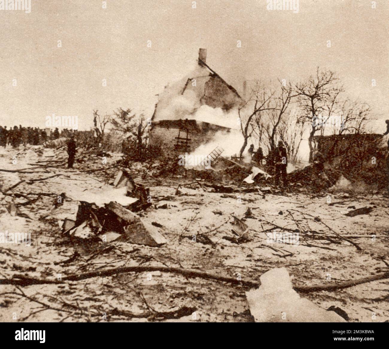 The air disaster at Munich: fire fighting Stock Photo - Alamy