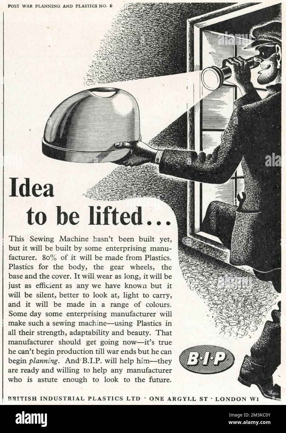 Advert for British Industrial Plastic Limited 1942 Stock Photo - Alamy