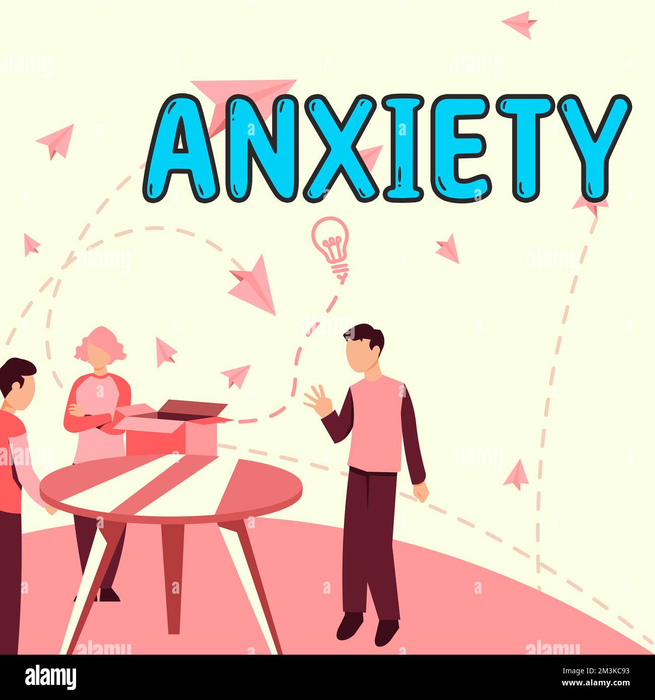 Text caption presenting Anxiety. Business concept Excessive uneasiness ...