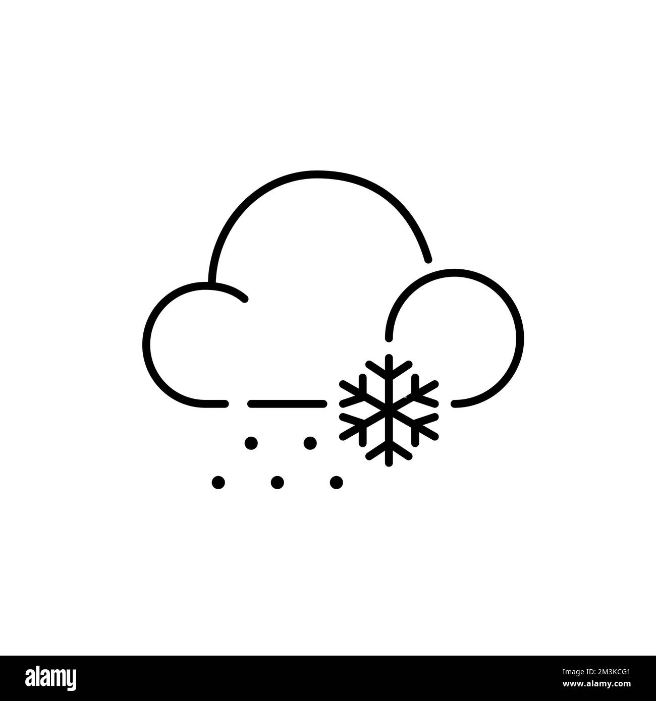 Snow weather forecast. Pixel perfect, editable stroke simple line icon ...