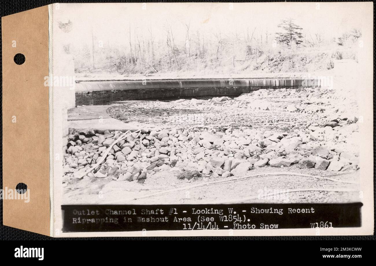 Outlet channel Shaft #1, looking west, show recent rip rapping in ...