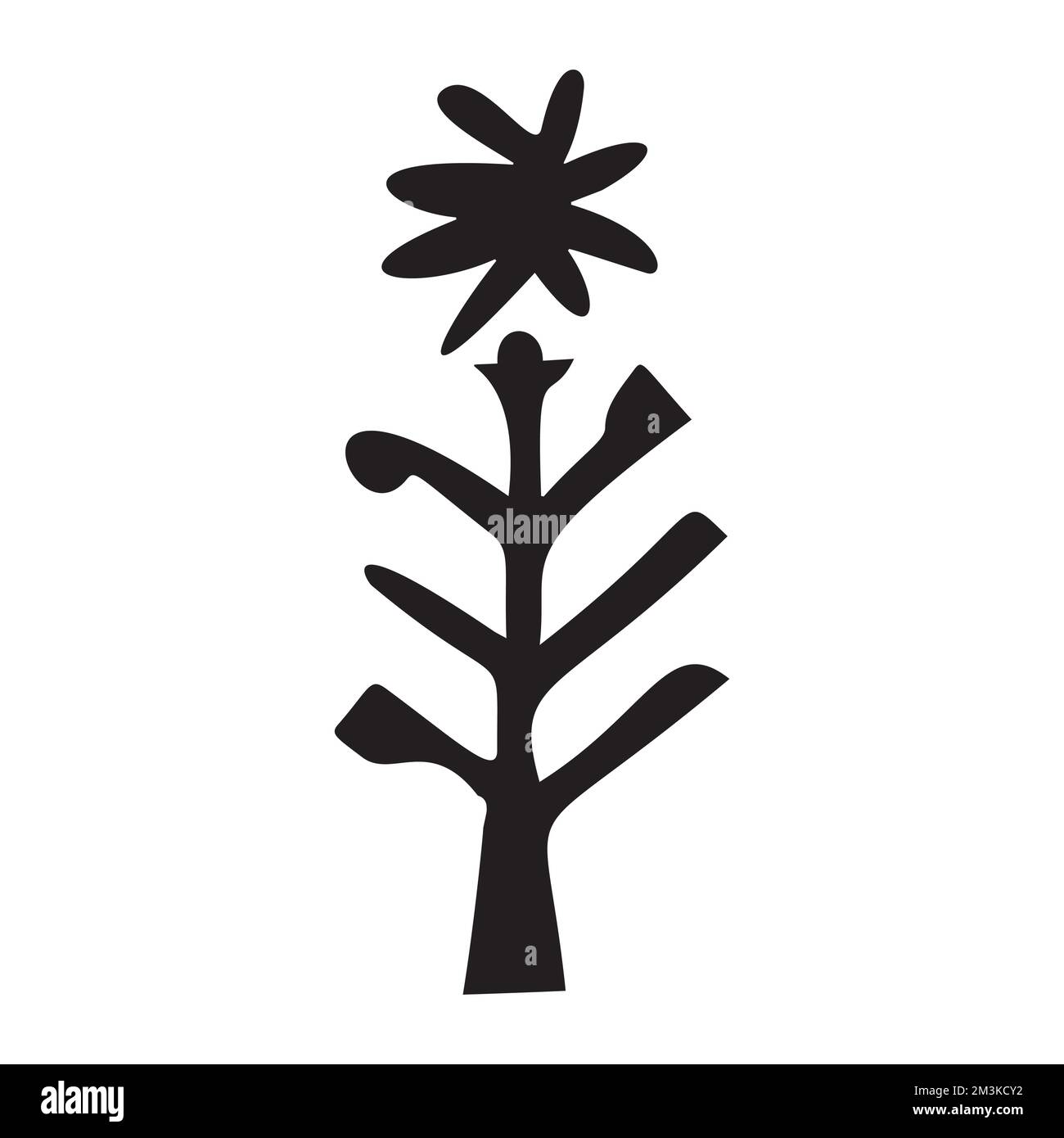 Folk art christmas tree whimsical doodle Stock Vector Image & Art - Alamy