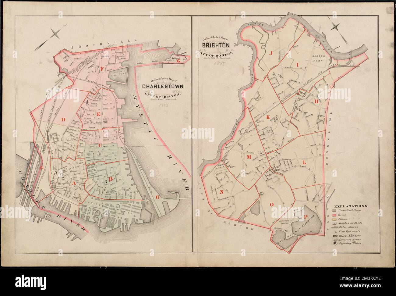 Outline & index map of Charlestown, city of Boston ; Outline & index ...