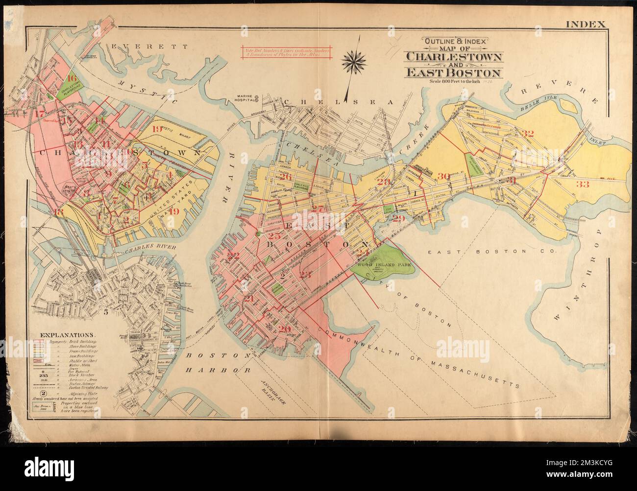 Outline & index map of Charlestown and East Boston , Boston Mass., Maps ...