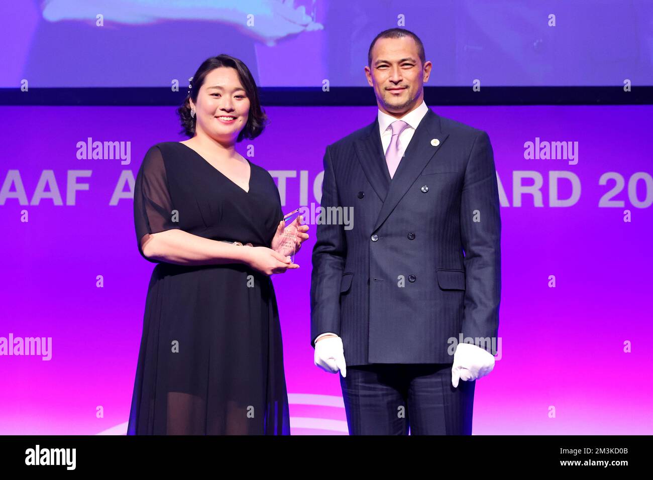Tokyo, Japan. 15th Dec, 2022. (L-R) Haruka Kitaguchi, Koji Murofushi ...