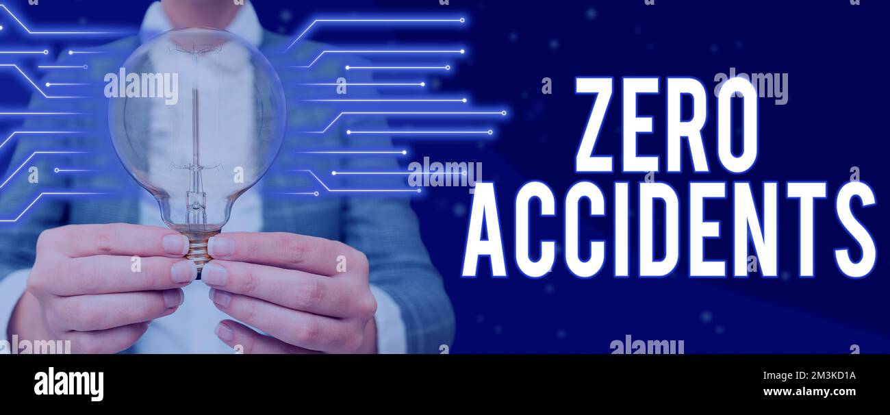 Hand writing sign Zero Accidents. Word for important strategy for ...