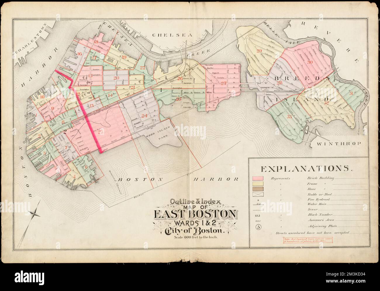 Outline & index map of East Boston, wards 1 & 2, city of Boston ...