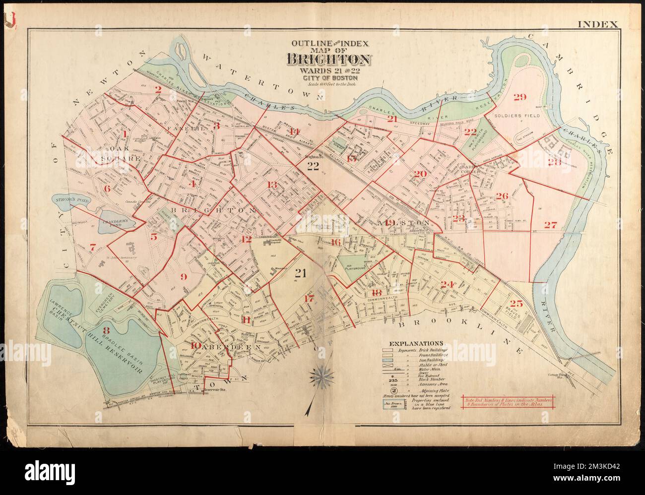 Outline and index map of Brighton, wards 21 and 22, city of Boston ...