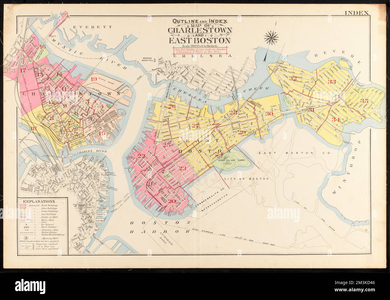 Outline and index map of Charlestown and East Boston , Boston Mass ...